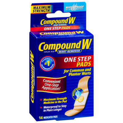 Compound Wart Remover Maximum Strength One Step Pads, 14 count ...