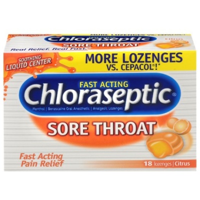 Chloraseptic Sore Throat Lozenges with Soothing Liquid Center, 18 count ...
