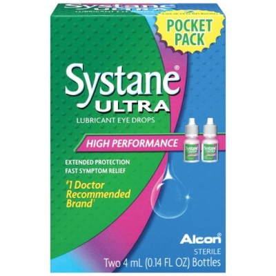 Systane Ultra Eye Drops Lubricant High Performance,Two 4ml 0.14 fl oz ...