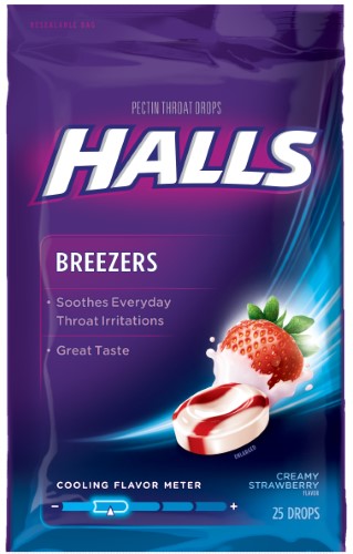 Halls Breezers Drops Cool Creamy Strawberry, 25 count Wholesale ...