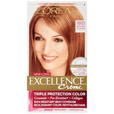 L'Oreal Paris Excellence Creme Permanent Hair Color, 8RB Medium Reddish ...