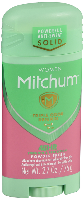 Mitchum Women Stick Solid Antiperspirant Deodorant, Powder Fresh, 2.7 ...