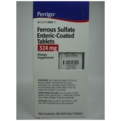 Perrigo Ferrous Sulfate 324mg Enteric-coated, 100 red tablets Wholesale ...